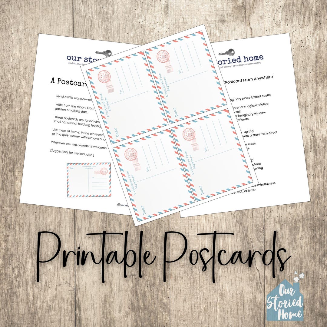 Printable Postcards – Whimsical Writing Activity – Soulful Stationery ...