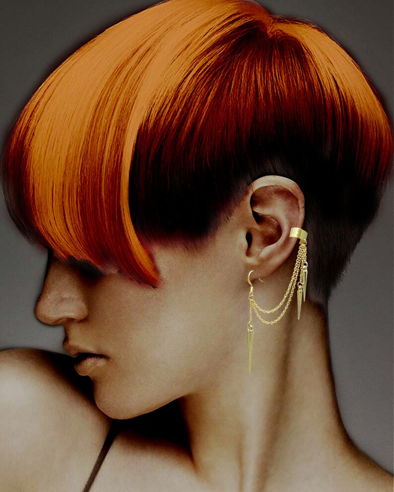 EAR CUFF Gold Spike Charms Ear Cuff Extra Earring With | Etsy