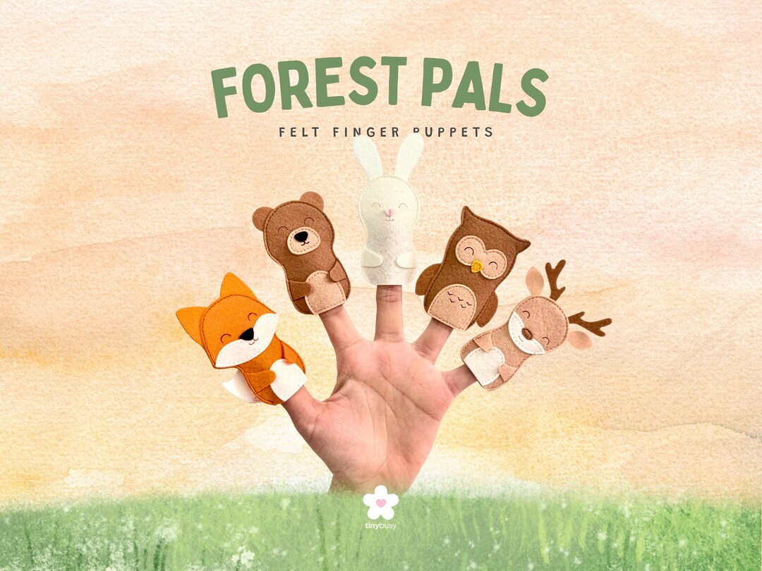 Felt Forest Animal Finger Puppets: Sensory Toys for Toddlers - Etsy