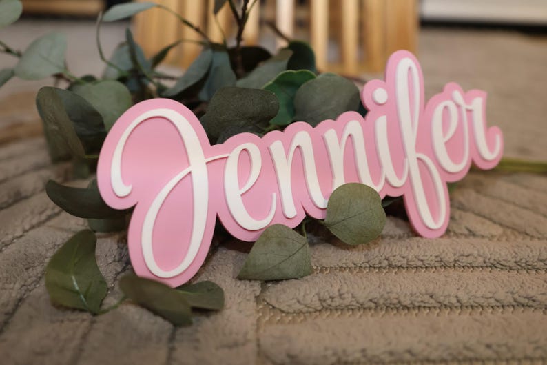 Acrylic Name Sign, Layered Wall Script, Nursery Decor - Etsy Australia