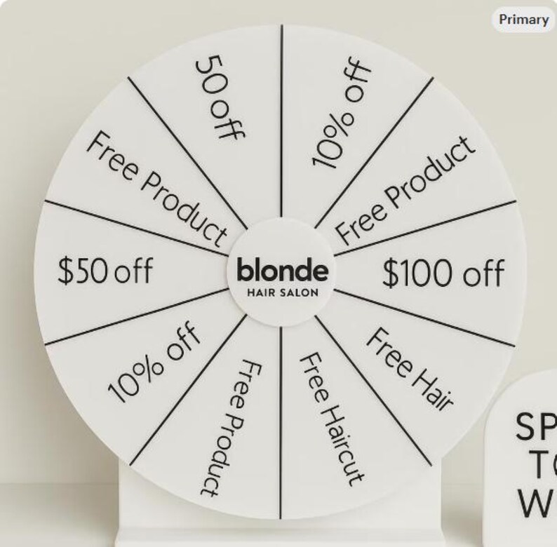 Custom Spin the Wheel for Business | White Acrylic Prize Wheel for ...