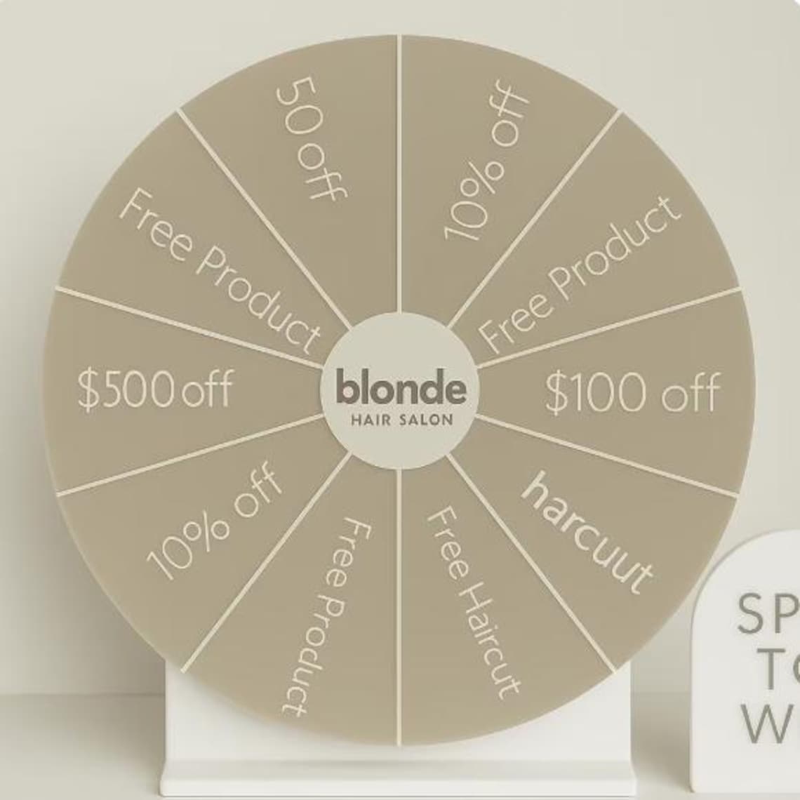Custom Spin the Wheel for Business | White Acrylic Prize Wheel for ...