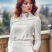 Blouse for Women, Power Shoulder Top, Made to Order | Aniela - Etsy