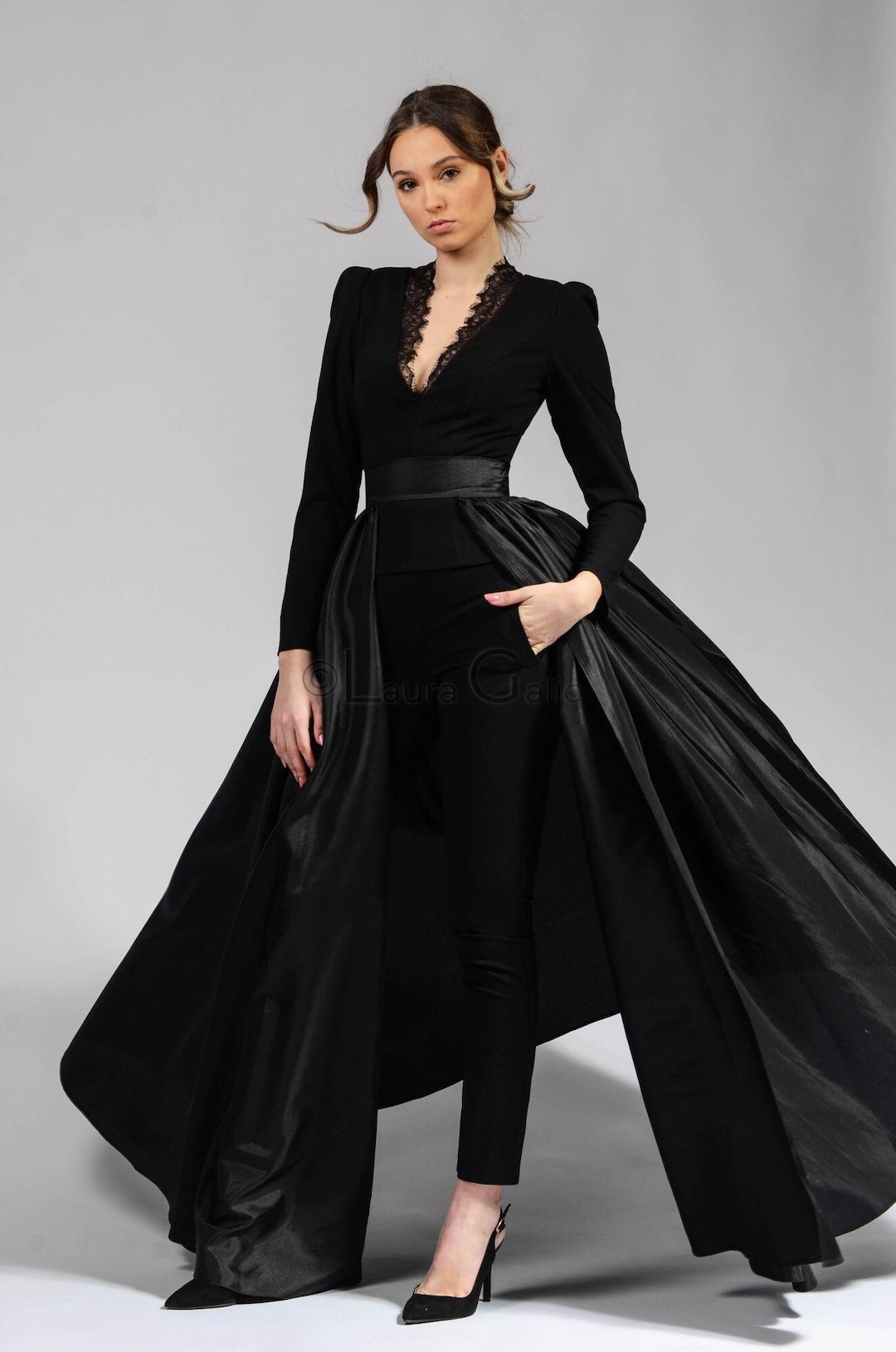 Pants With Removable Train and Blouse Suit for Women, Aniela 2 - Etsy