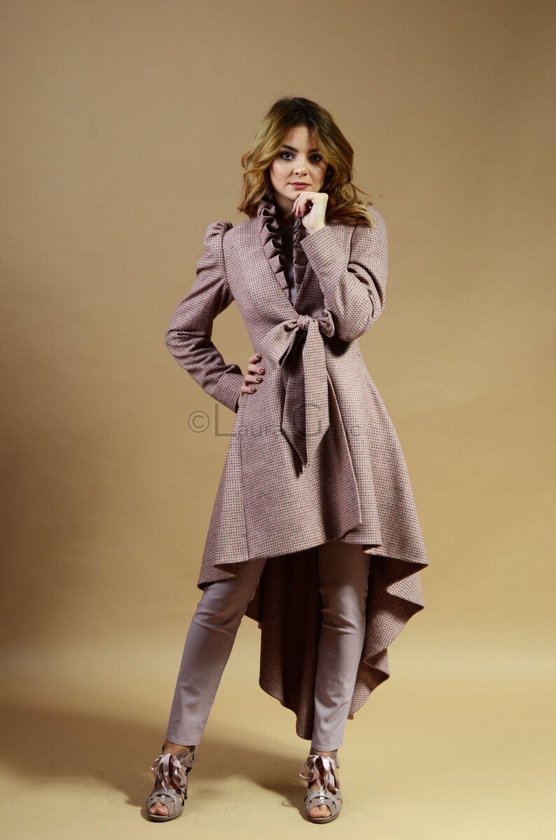 Wool Winter Coat Long Coat Plus Size Coat High Low Coat - Etsy