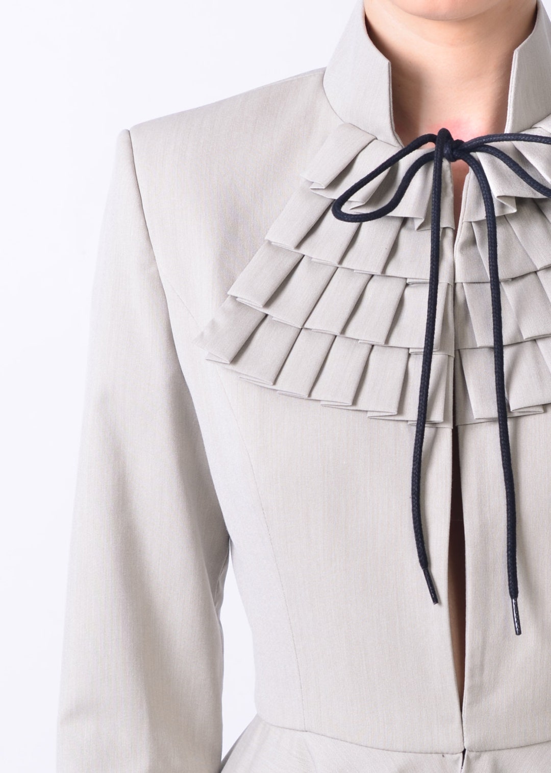 Blazer Dress, Long Jacket, Ruffle Coat, for Women, Office Wear, Made to ...