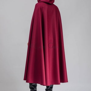 Hooded Cape With Wrap Belt Closure, Wool Cape - Etsy