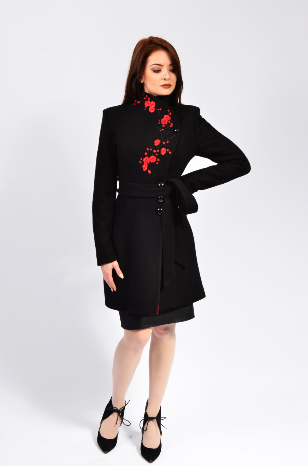Wrap Midi Coat, Belt Autumn Winter Jackets for Women | Luca 2 - Etsy