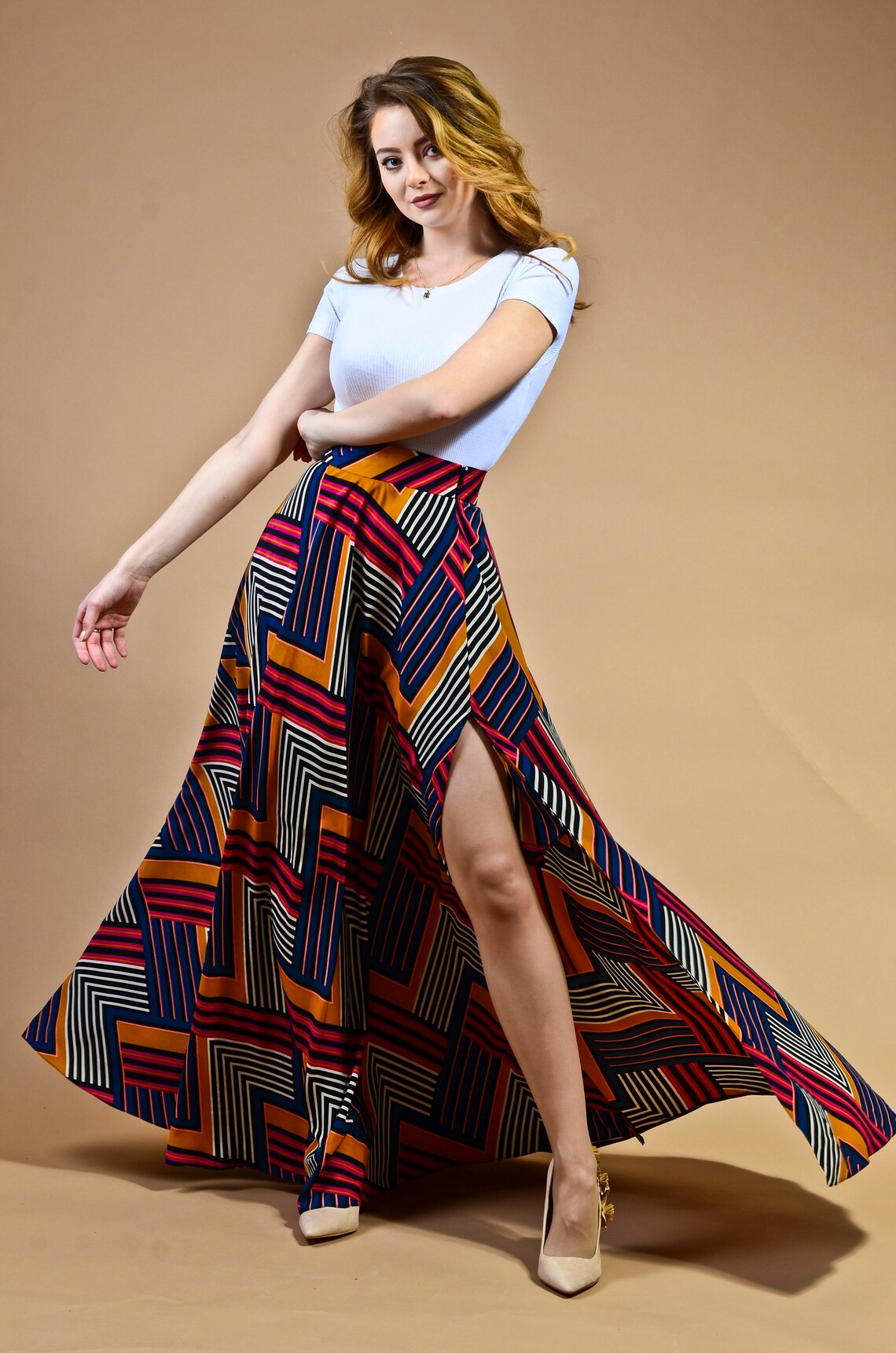 Long Skirt Pleated Maxi Circle for Women Elegant Wear - Etsy