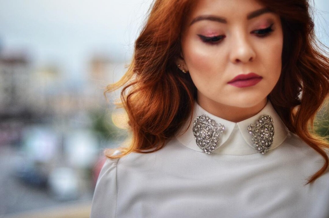Blouse for Women, Power Shoulder Top, Made to Order | Aniela - Etsy