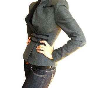 Midi Wrap Blazer, High Shoulder Jacket for Women, Made to Order | Lili ...