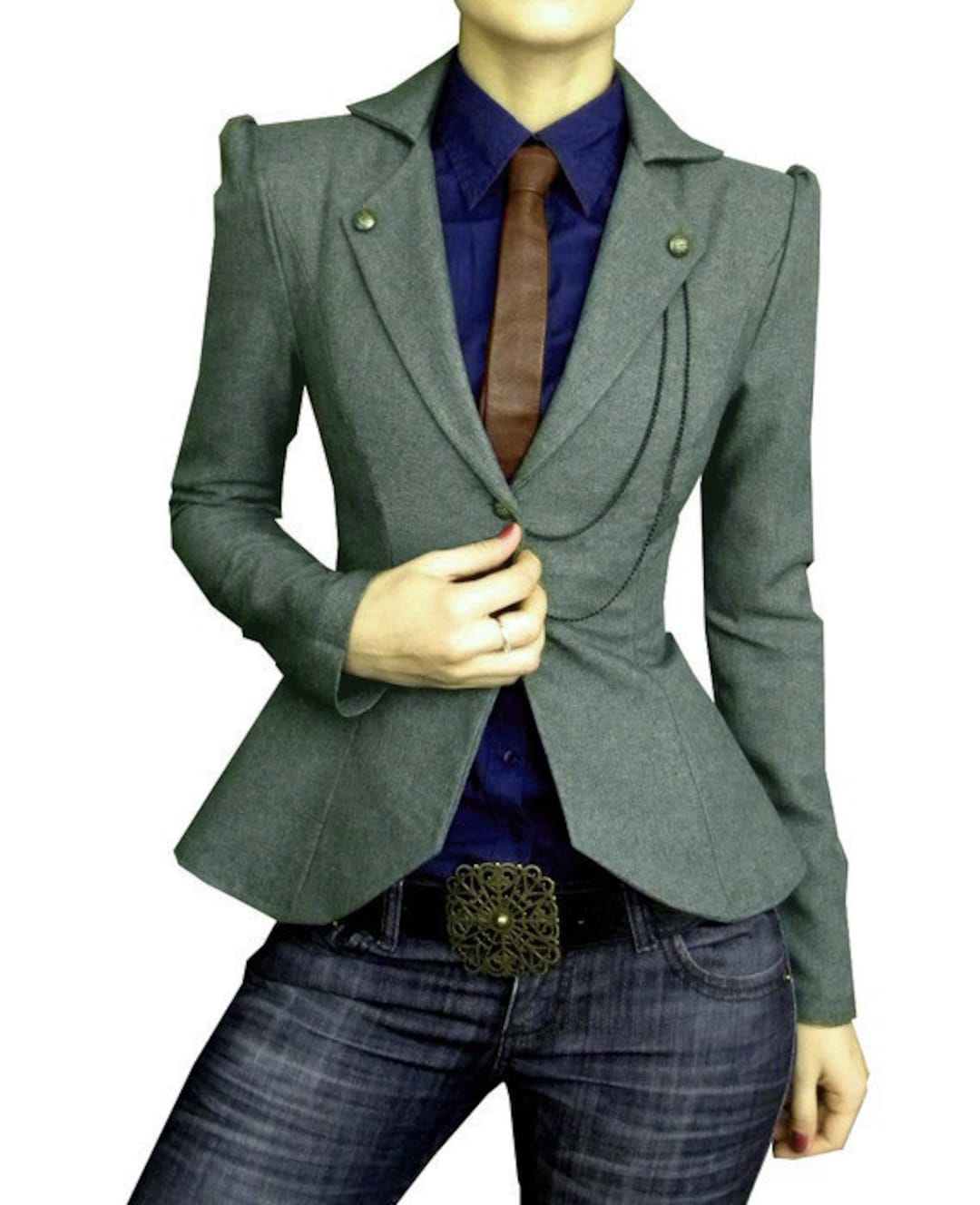 SINGLE BREASTED Coat, GREY Wool Coat, Wool Winter Coat, Wool Coat Women ...