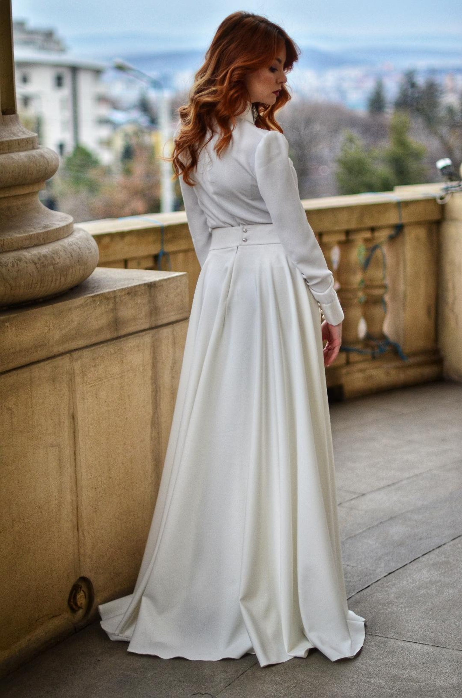 Blouse for Women Power Shoulder Top Made to Order Aniela - Etsy