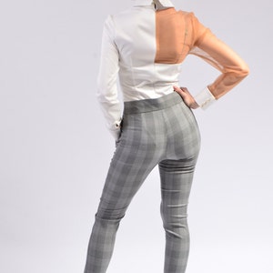 Ladies Blouse, Pointed Flat Collar, Tulle Shirt Top, Asymmetric Shirt ...