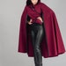 Hooded Cape With Wrap Belt Closure, Wool Cape - Etsy