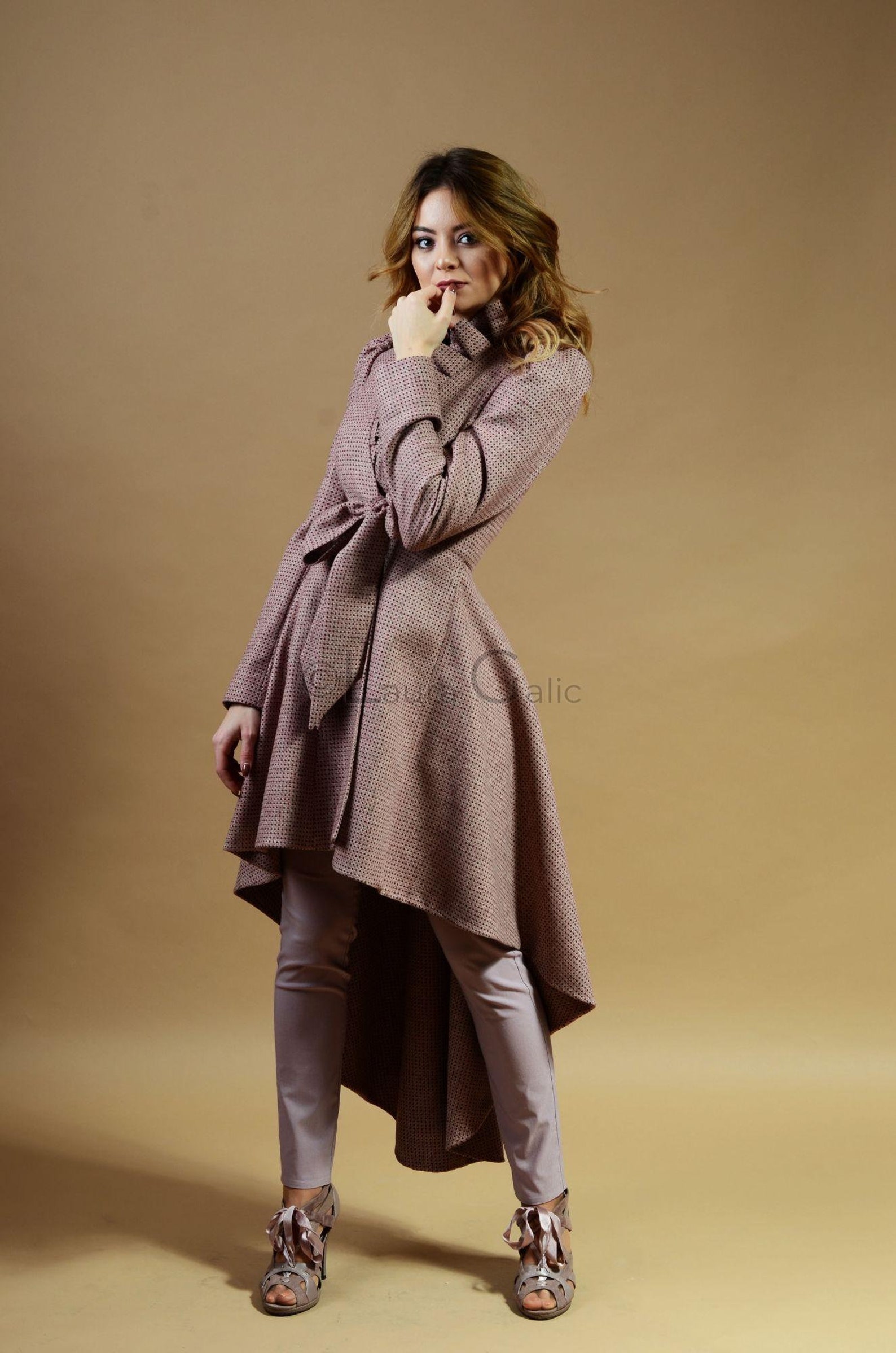 Wool Winter Coat Long Coat Plus Size Coat High Low Coat - Etsy