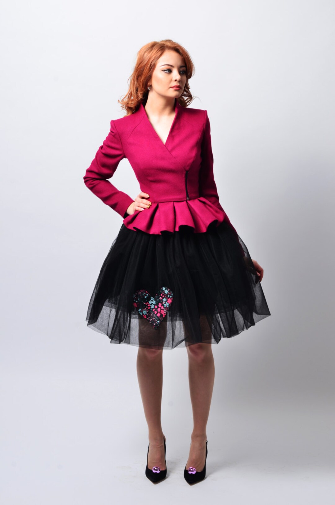 Wrap Blazer, Office Jacket, With Zipper, Wrap Coat, for Women, Made to ...
