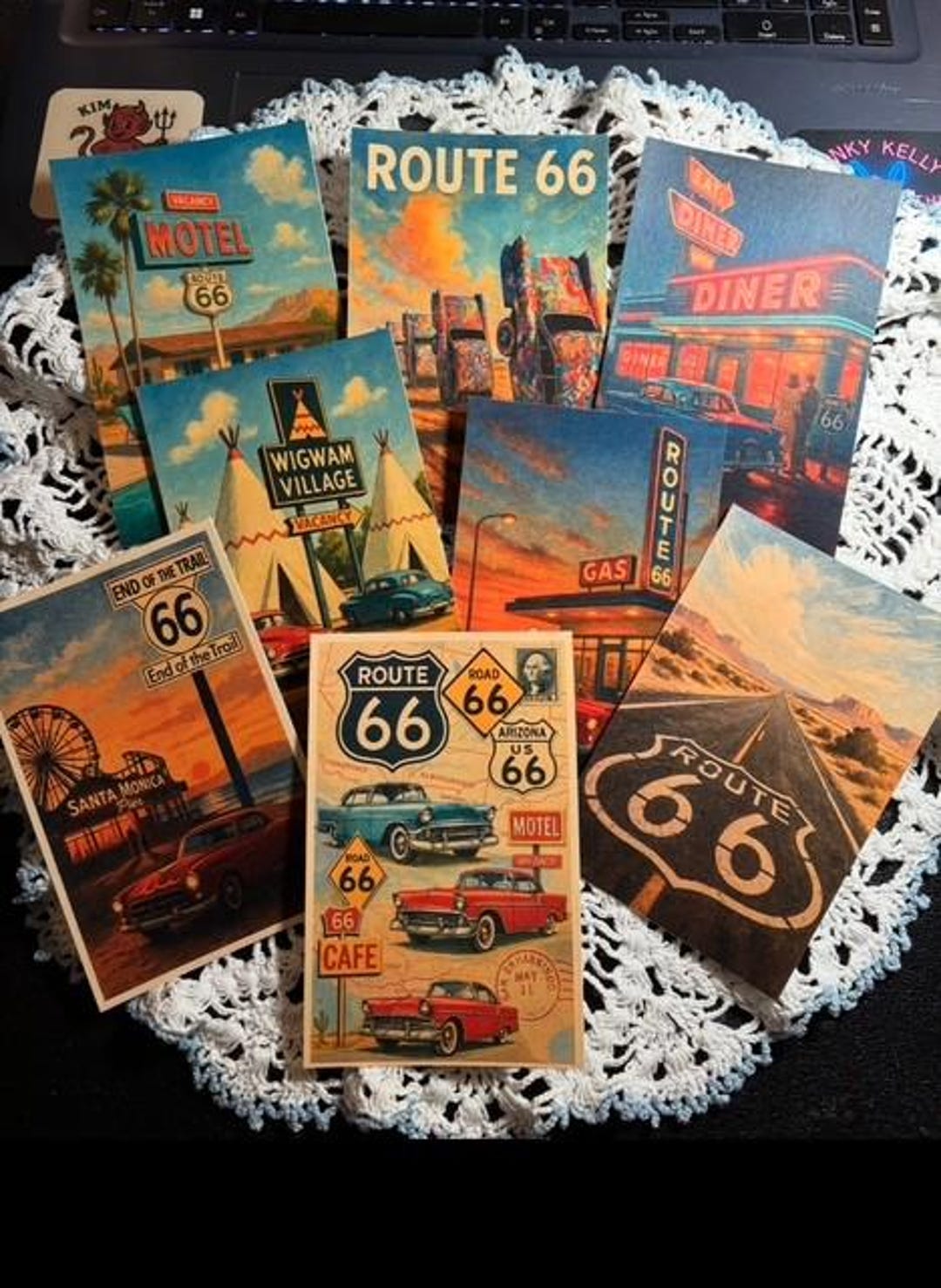 Vintage Style Route 66 Postcards – Handcrafted | 4x6” Retro Travel Art ...