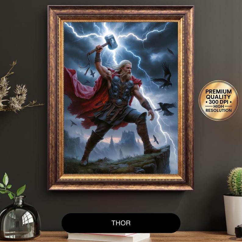 Norse Mythology Wall Art Bundle | 5 Printable Viking Gods Posters ...