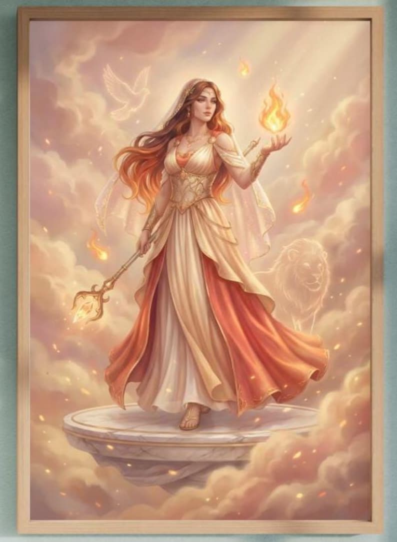 Hestia: Goddess of the Hearth – Greek Mythology Digital Wall Art | Warm ...