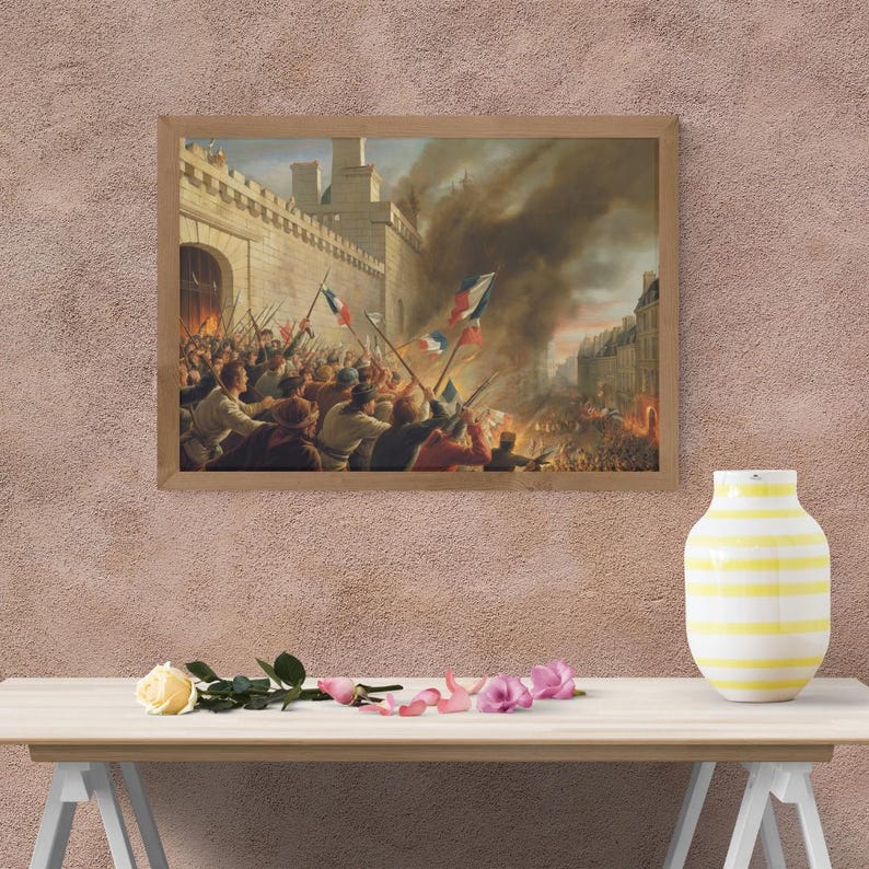 Storming of the Bastille Wall Art – French Revolution Print With Flags ...