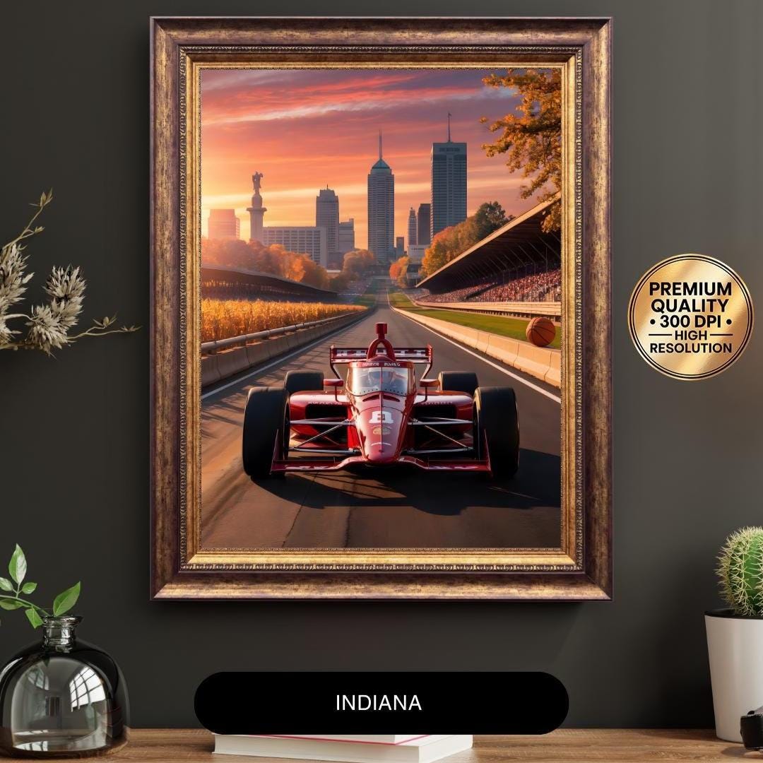 Indiana Wall Art Digital Download Indycar Racing Print Indianapolis ...