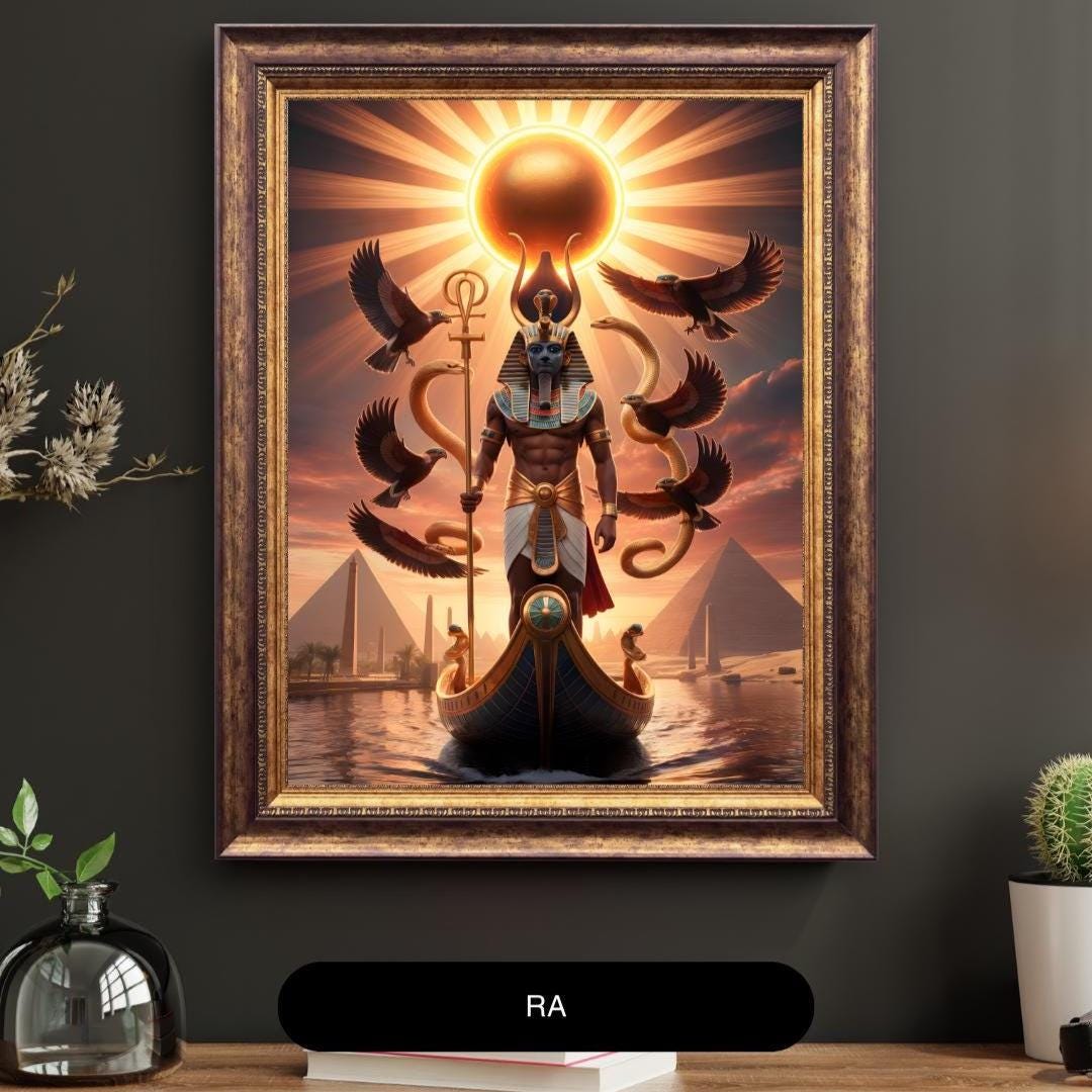 Egyptian Sun God Ra Art Print: Mythology Wall Decor (digital Download ...