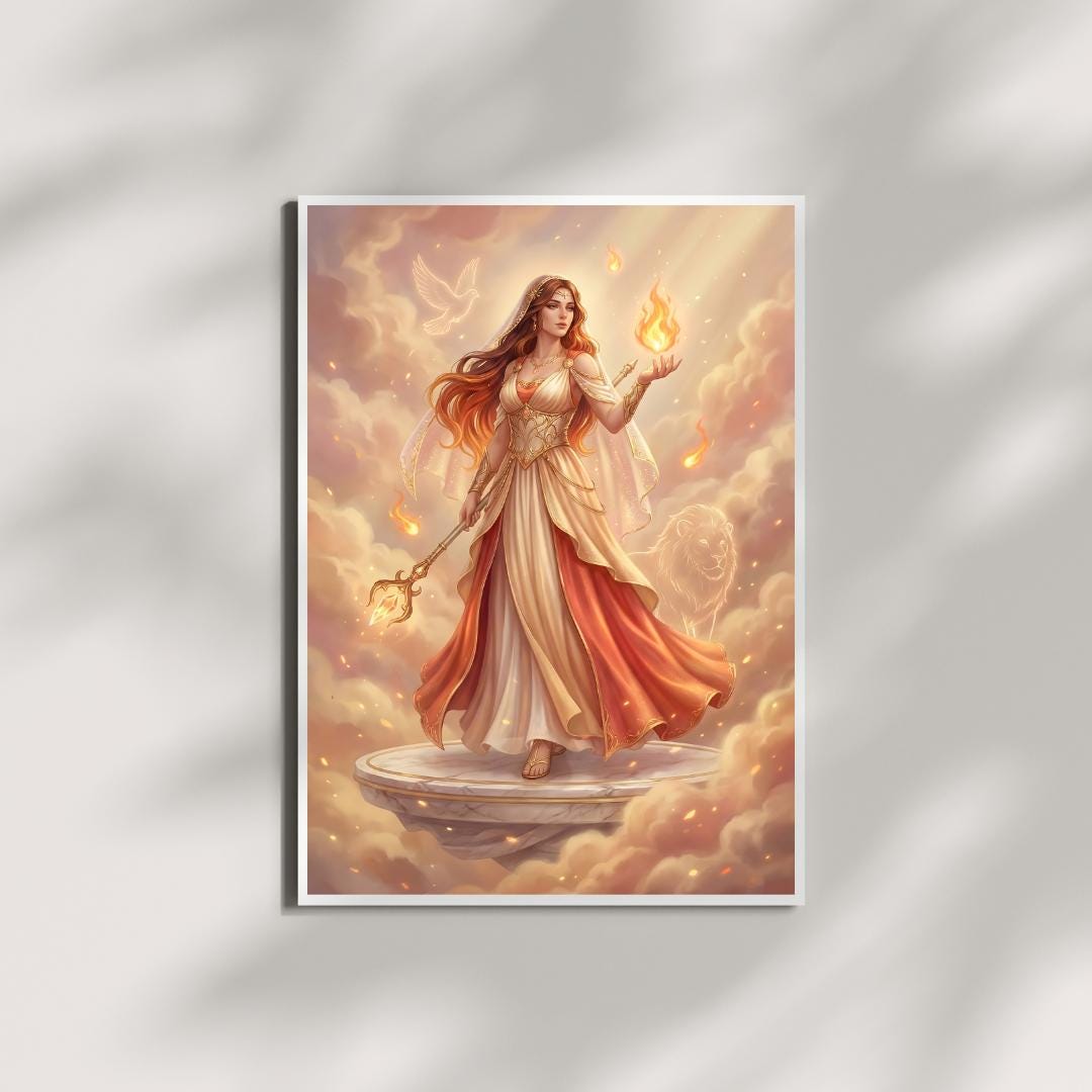 Hestia: Goddess of the Hearth – Greek Mythology Digital Wall Art | Warm ...