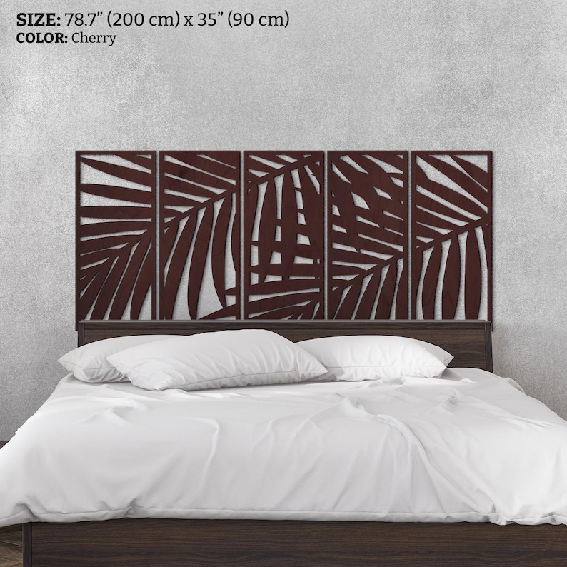 Leaf Headboard, Tropical Headboards, Palm Leaf Wood Wall Art, Wood ...