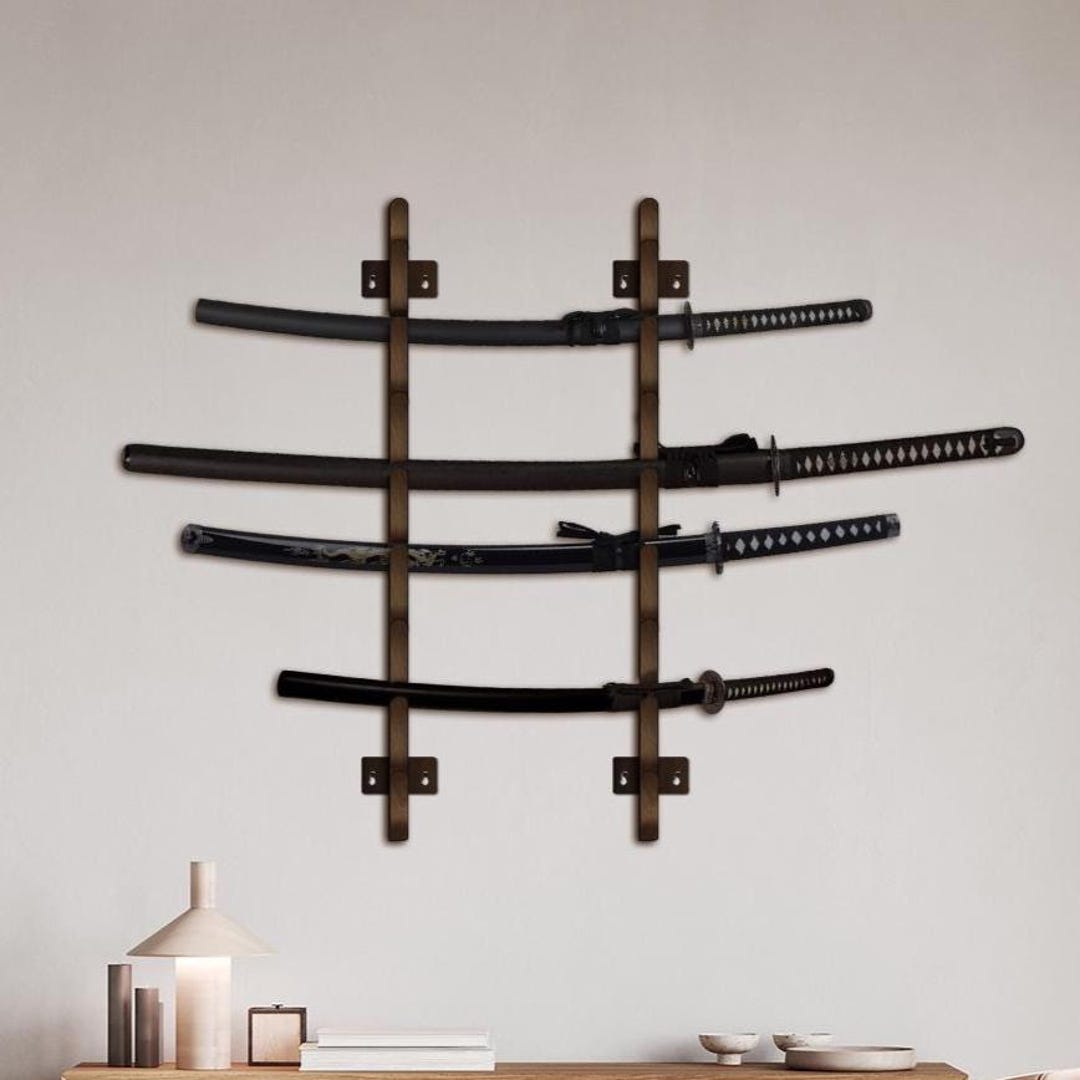 Wooden Katana Wall Holder Katana Wall Display Sword Wall Mount