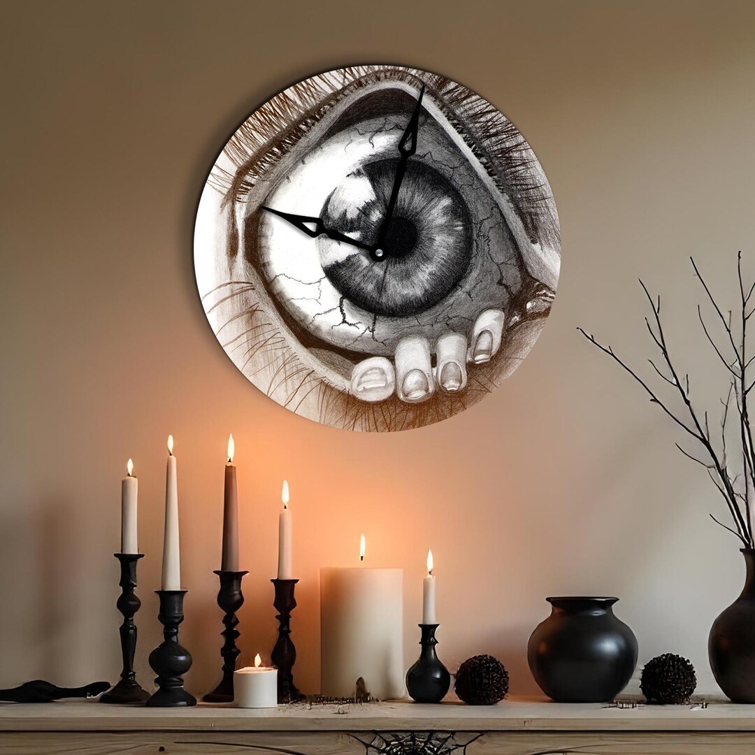 Eye Clock, Halloween Wall Clock, Spooky Wall Clock, Horror Wall Clock ...