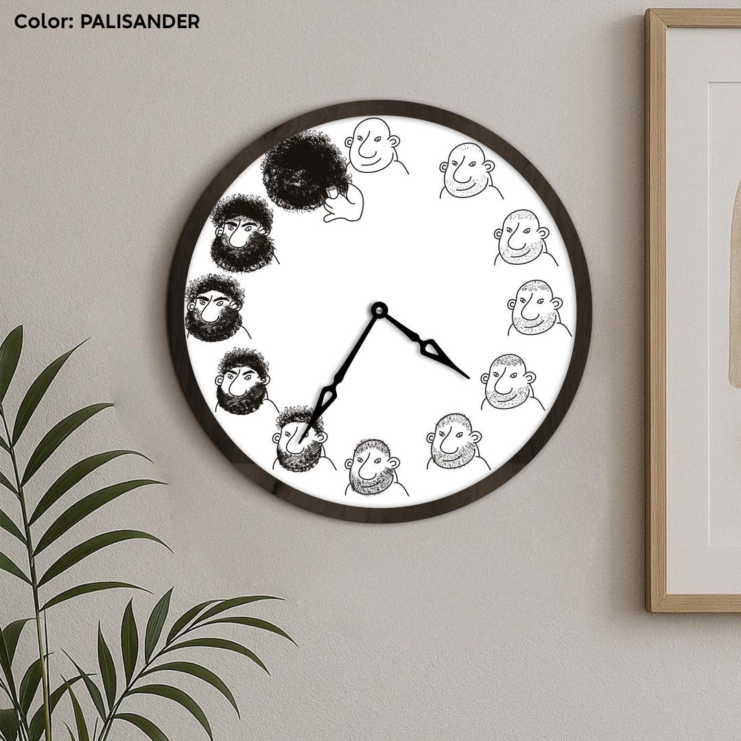 Funny Wall Clock, Handmade Wall Clock, Cartoon Wall Clock, Modern Wall ...