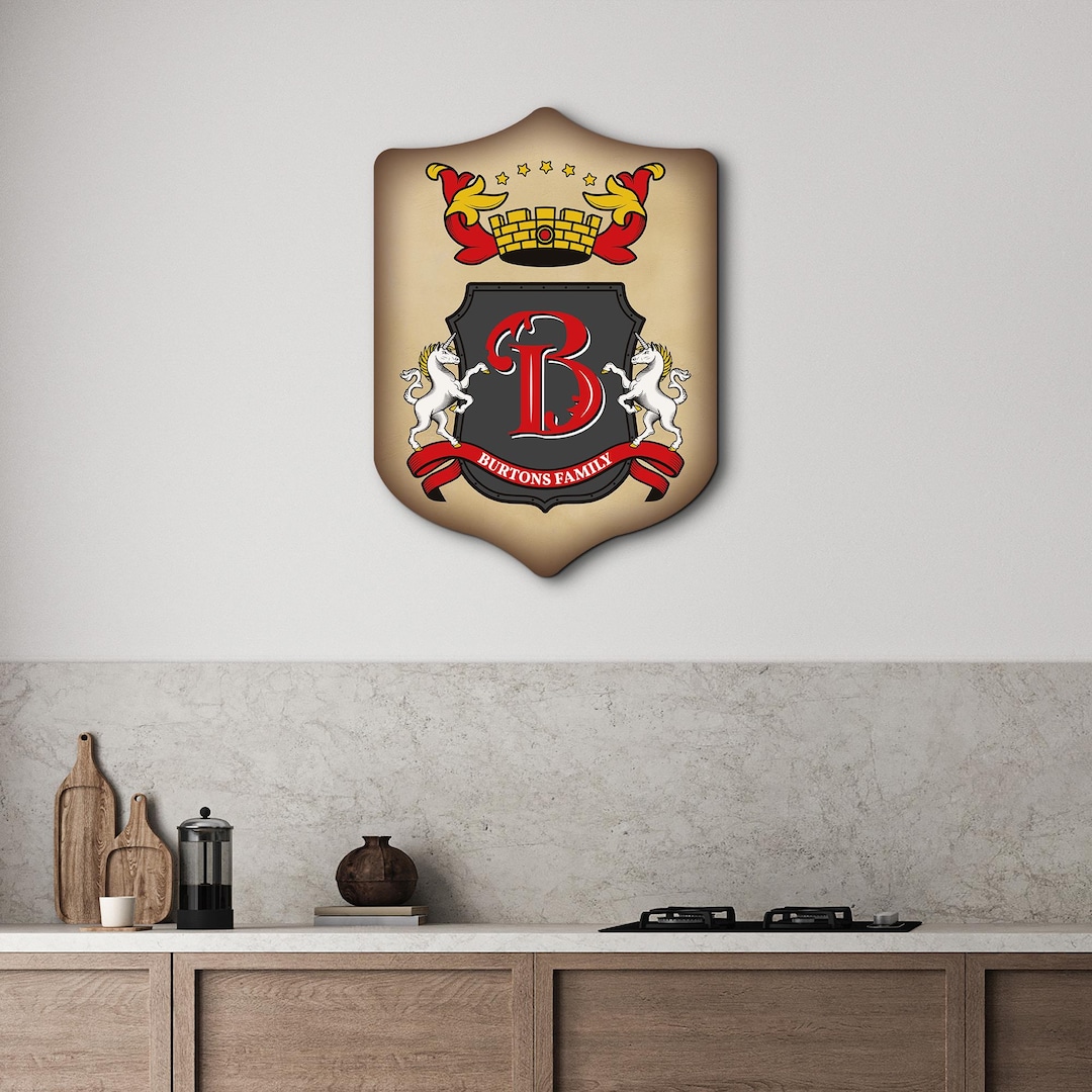 Personalized Family Crest, Custom Family Crest Sign Wood, Coat of Arm ...