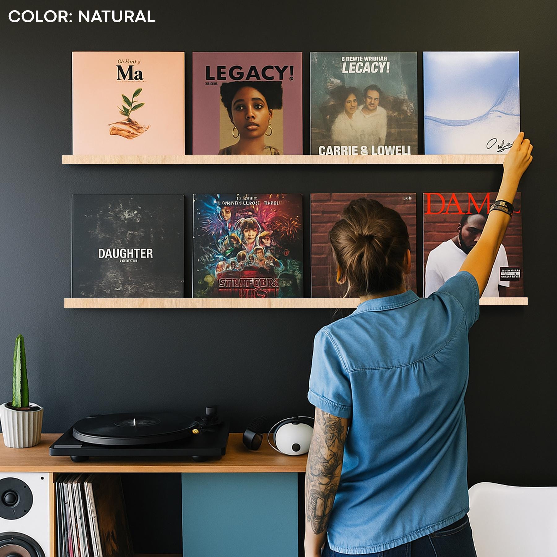 Vinyl Record Ledge, Wooden Vinyl Record Wall Shelf, Vinyl Record Wall ...