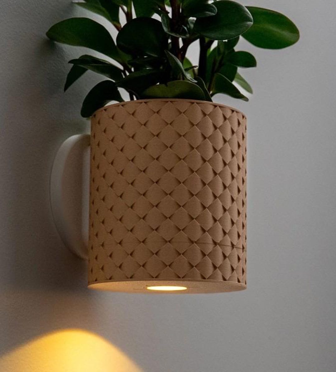 3D Printed Wall Planter Sconce With LED | Modern Boho Decor - Etsy