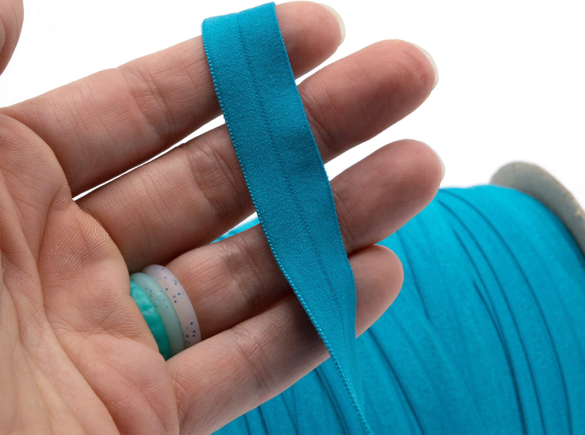 5/8 Fold Over Elastic Tornado Blue Elastic by the YARD FOE | Etsy