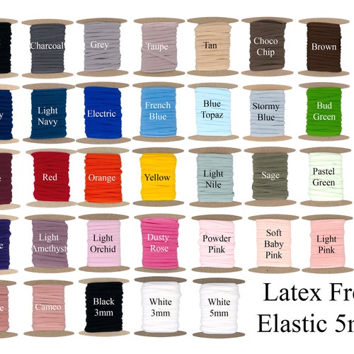 4mm Flat Soft Color Elastic Cord DIY USA Stock Latex Free. 10 - Etsy