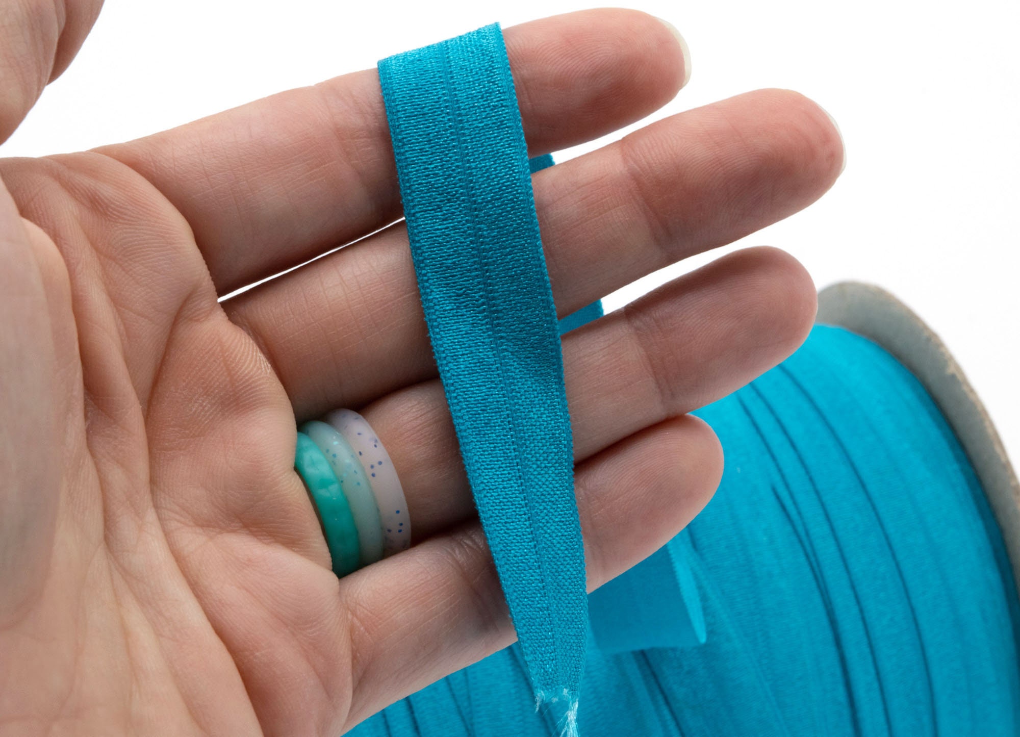 5/8 Fold Over Elastic Tornado Blue Elastic by the YARD FOE | Etsy