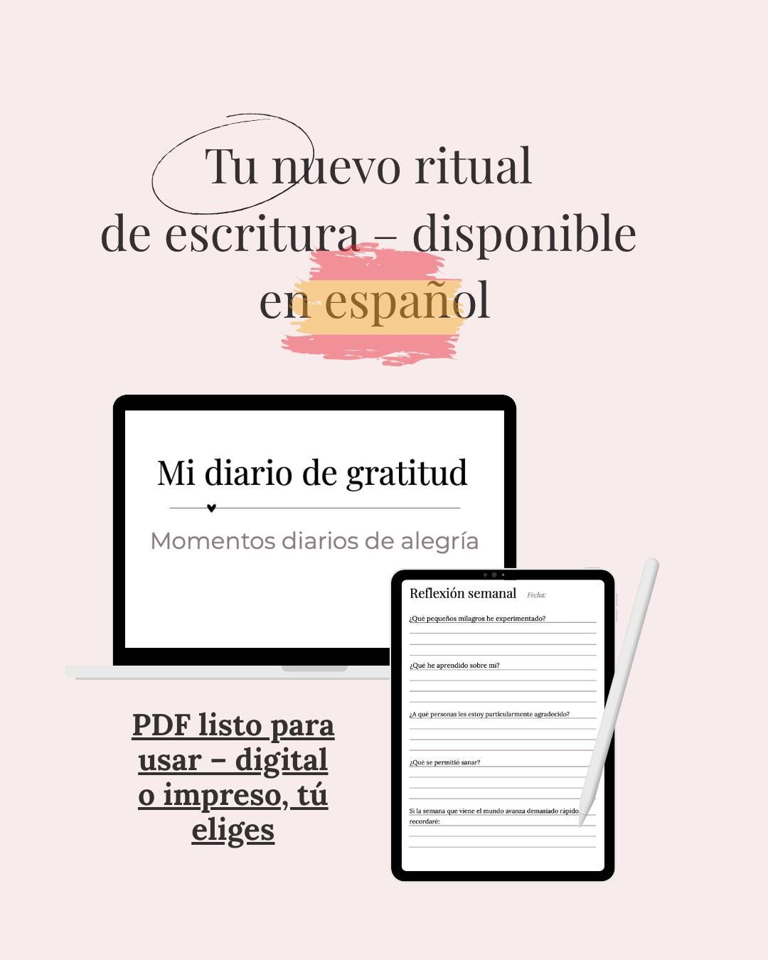 Diario De Gratitud PDF | 12 Months | Digital E Imprimible | Reflections ...