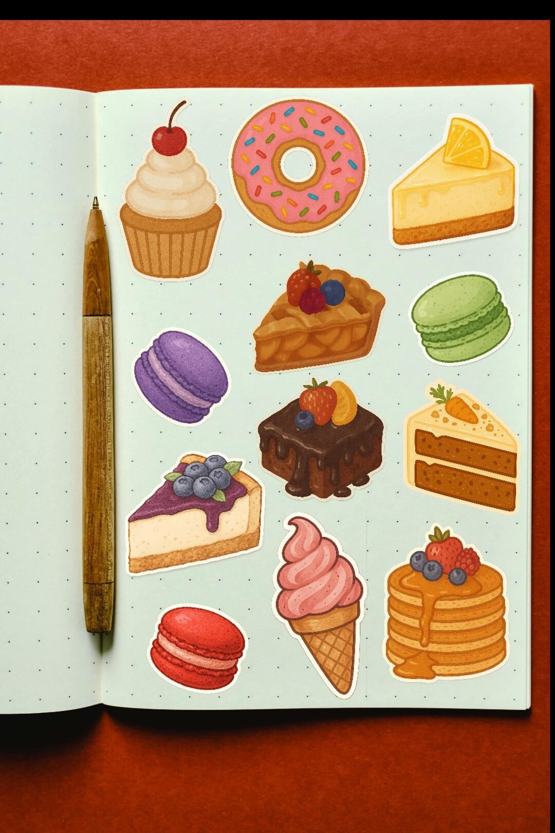 Dessert Sticker Pack Cute Digital Sweet Treats Clipart Macarons, Cakes ...