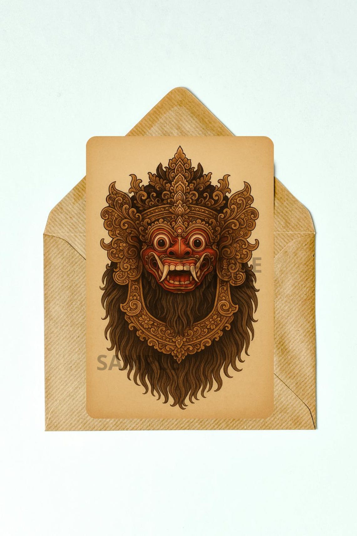 Balinese Barong Mask Wall Art, Traditional Bali Mythical Creature ...