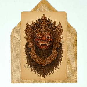 Balinese Barong Mask Wall Art, Traditional Bali Mythical Creature ...