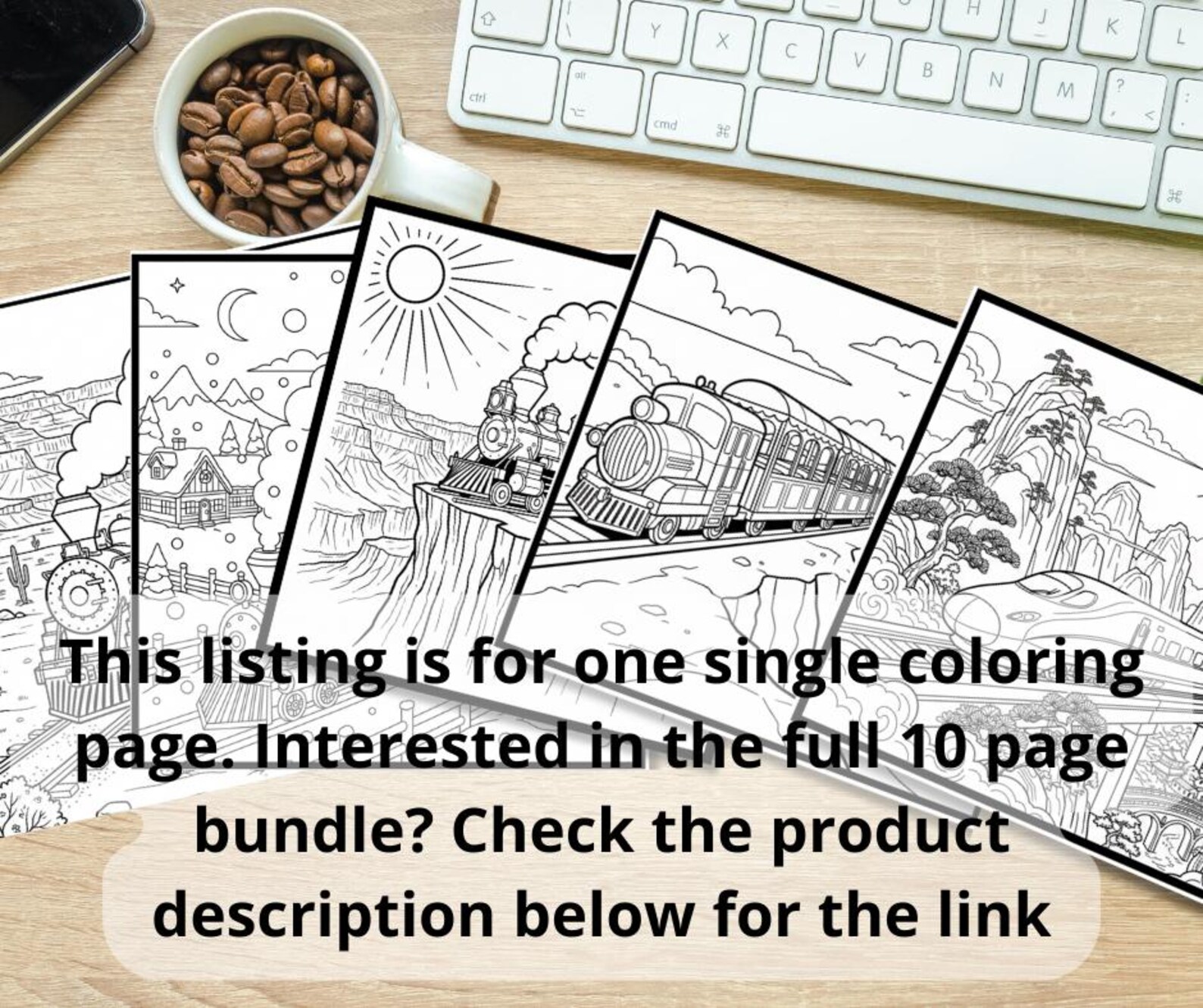City Subway Train Coloring Page for Adults and Kids, Urban Transit ...