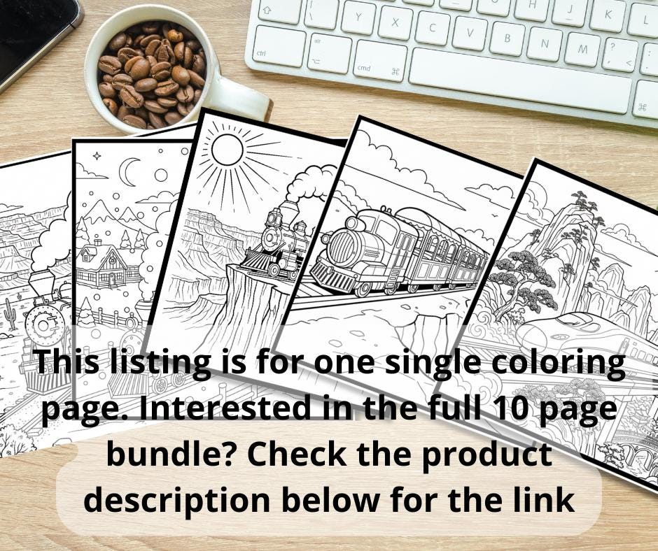 City Subway Train Coloring Page for Adults and Kids, Urban Transit ...