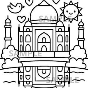 21 Famous Landmark Coloring Pages for Kids, Eiffel Tower, Taj Mahal ...