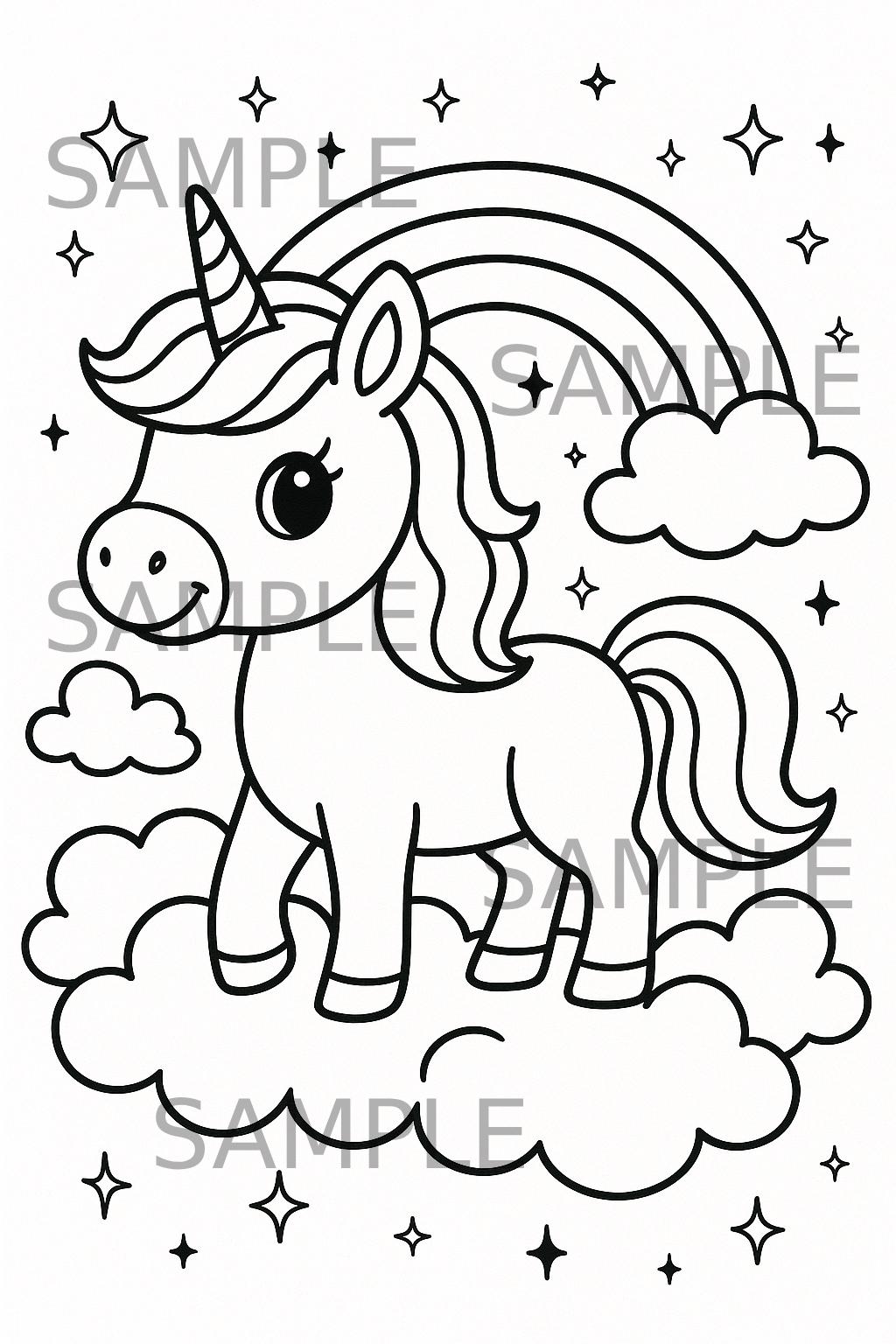 Unicorn Pony Coloring Page Printable, Magical Horse Coloring Sheet for ...
