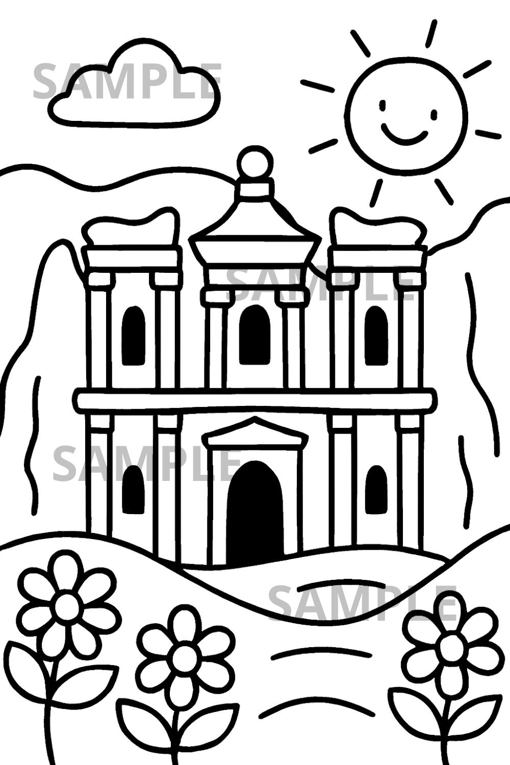 21 Famous Landmark Coloring Pages for Kids, Eiffel Tower, Taj Mahal ...