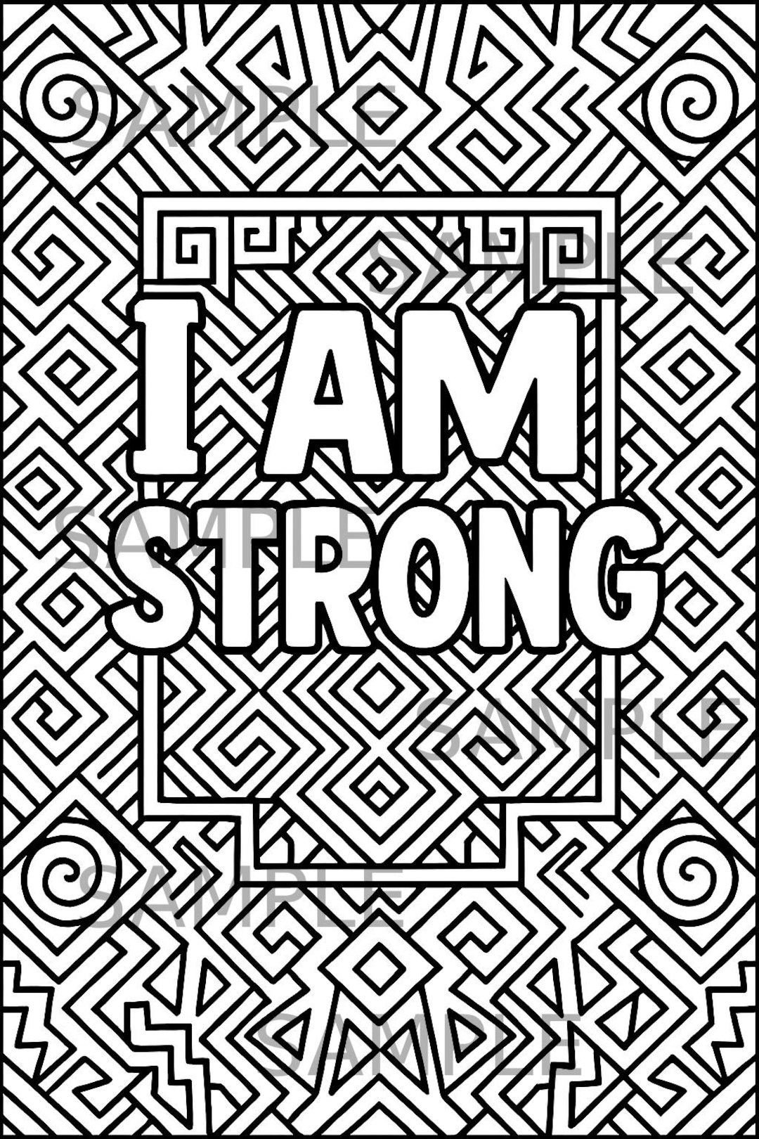 I Am Strong Coloring Page Printable, Affirmation Coloring Sheet for ...