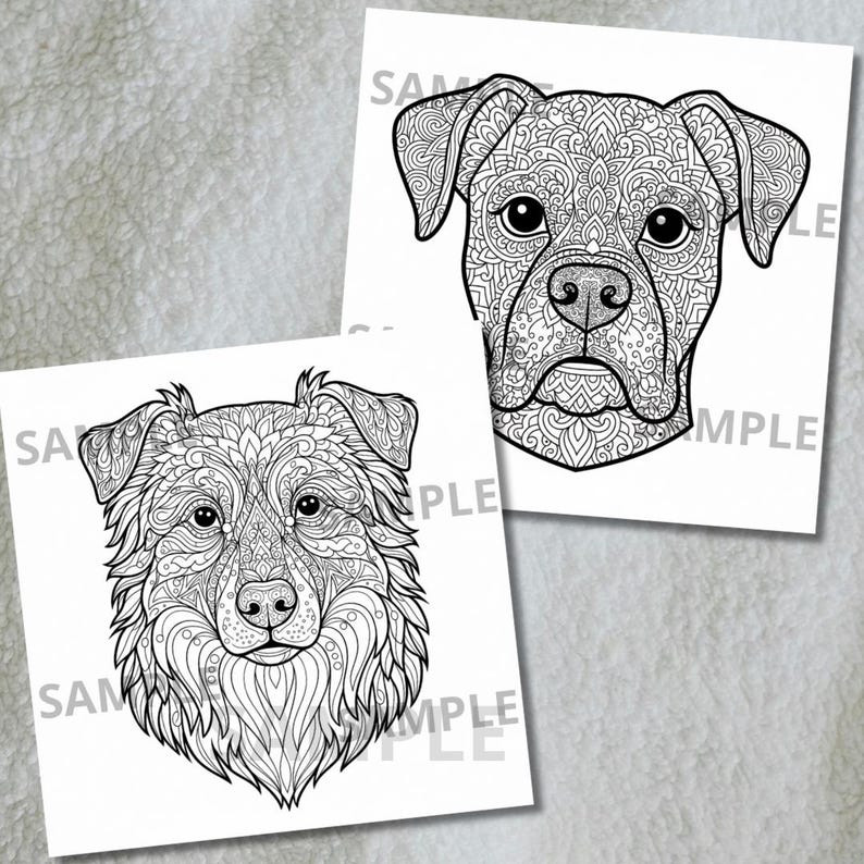 31 Dog Mandala Coloring Pages, Popular Dog Breeds Coloring Book ...