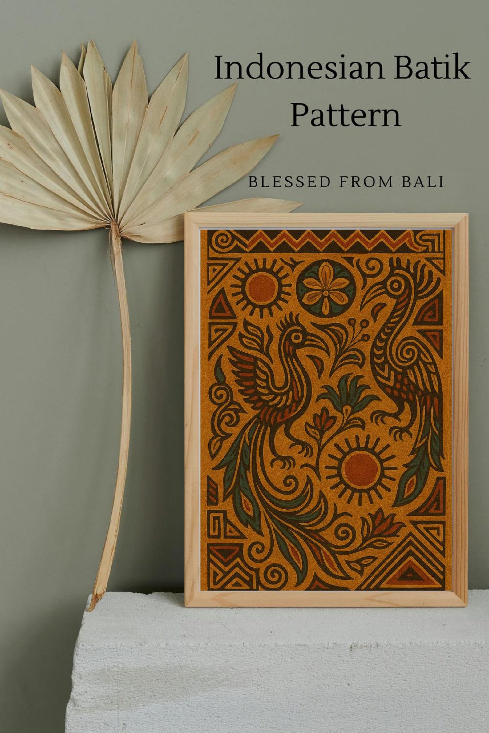 Papua Batik Digital Download, Tribal Bird Sun Pattern, Indonesian ...
